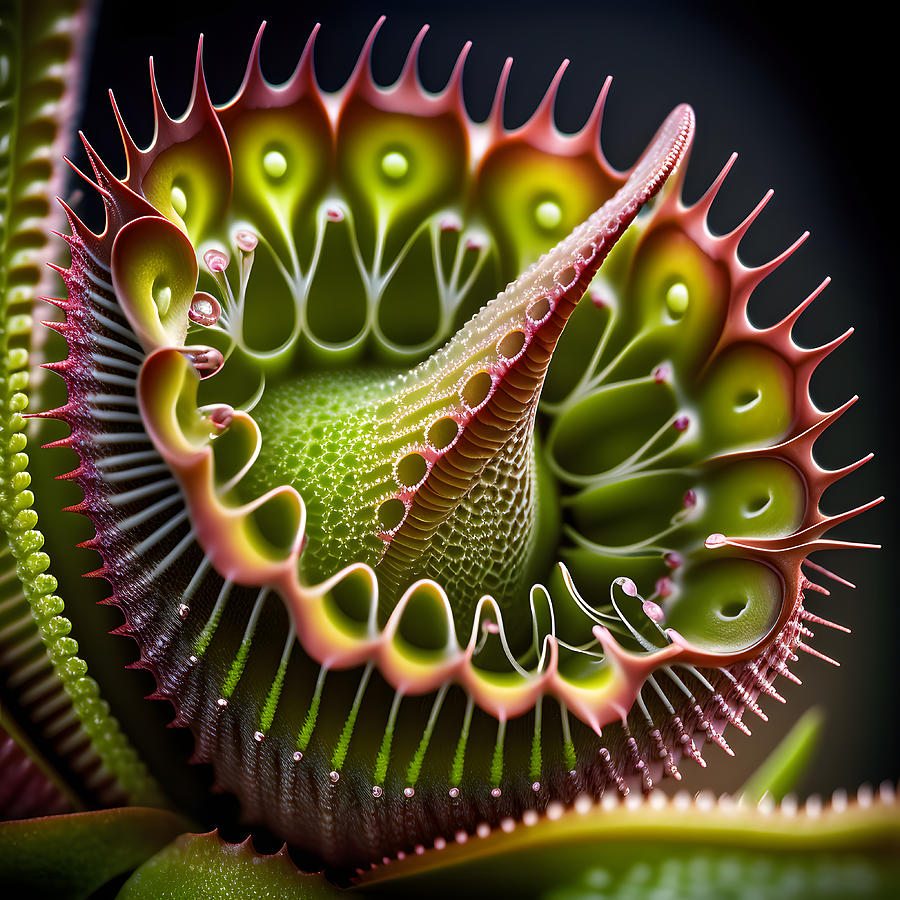 Close-Up of Carnivorous Plant's Trap Adaptations Digital Art by ...