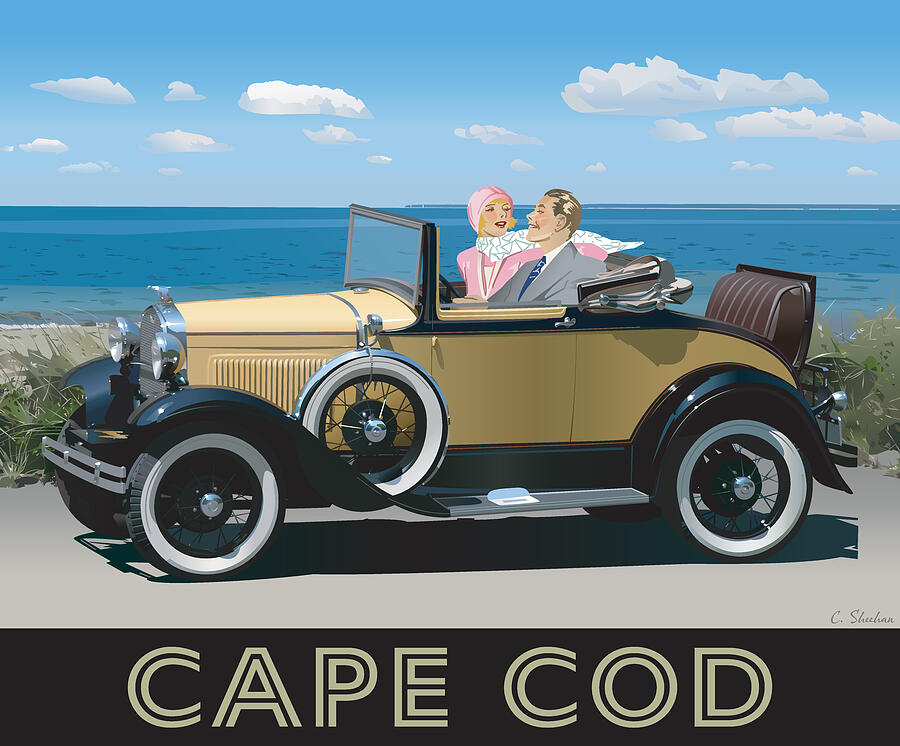 Coastal Drive Cape Cod Drawing by Christopher Sheehan - Fine Art America