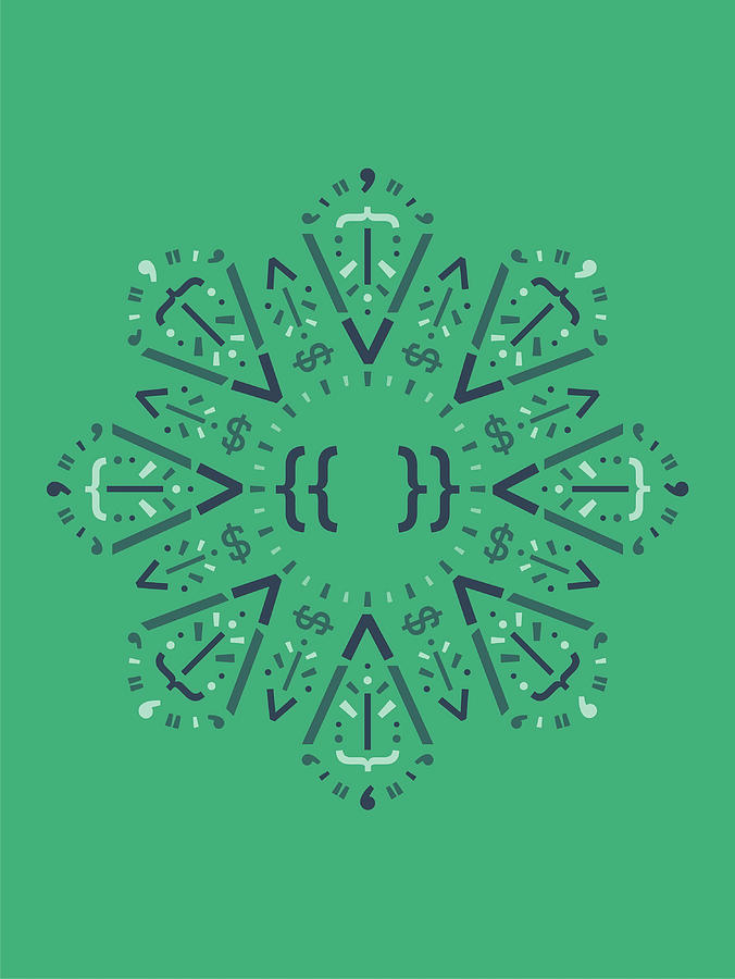 Code Mandala Vue framework Poster nature Painting by Adele Nikki | Fine ...