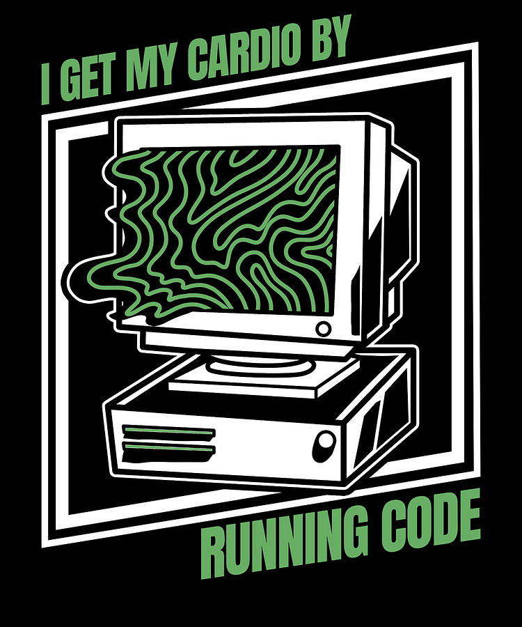 Coder Cardio Programmer Software Programming Coding Digital Art By