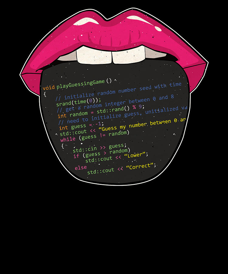 Coder Tongue Programming Coding Developer Programmer Digital Art By Crazy Squirrel Pixels