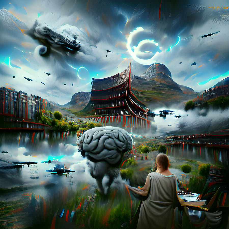Cognitive Transcendence Mixed Media by AI Euphoria Cognitive Transcendence Mixed Media by AI Euphoria
