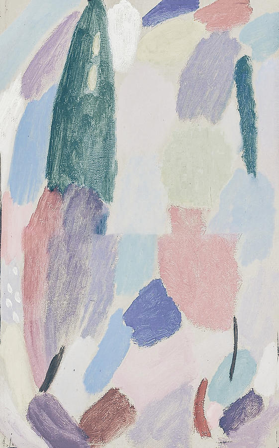 Colorful Abstract Modern Expressionism Painting by Antique Paper Print ...