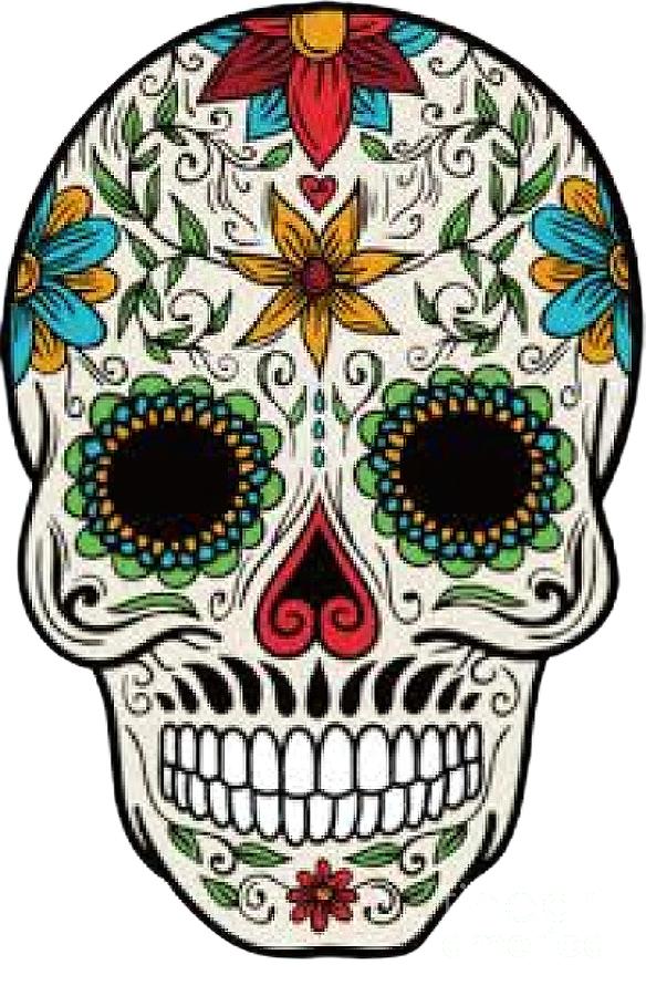 Colorful Calaca Painting by Julie Gray - Pixels