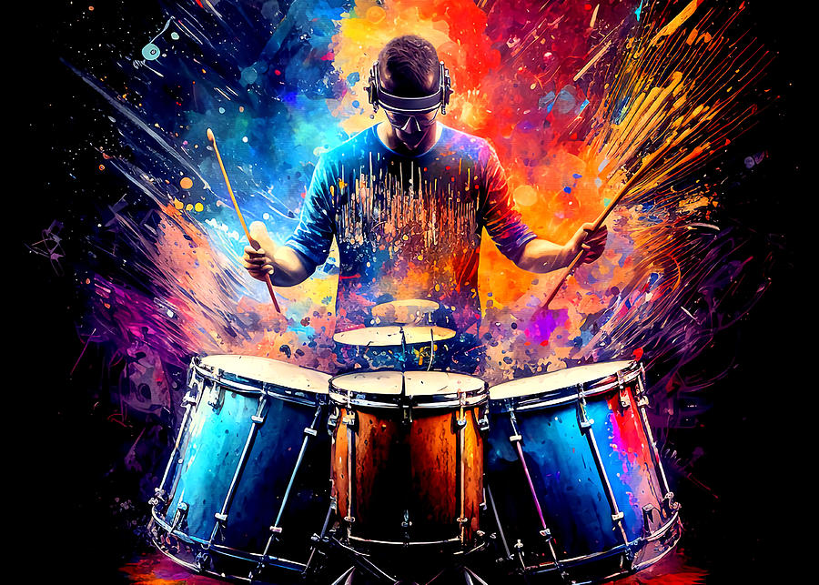 Colorful Drum Poster Painting by Ken James - Fine Art America
