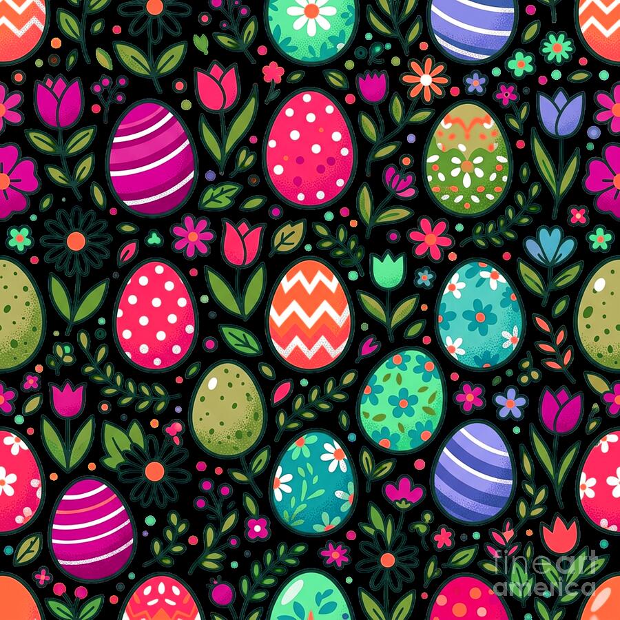 Colorful Easter Egg Pattern Digital Art by Johari Smith - Fine Art America