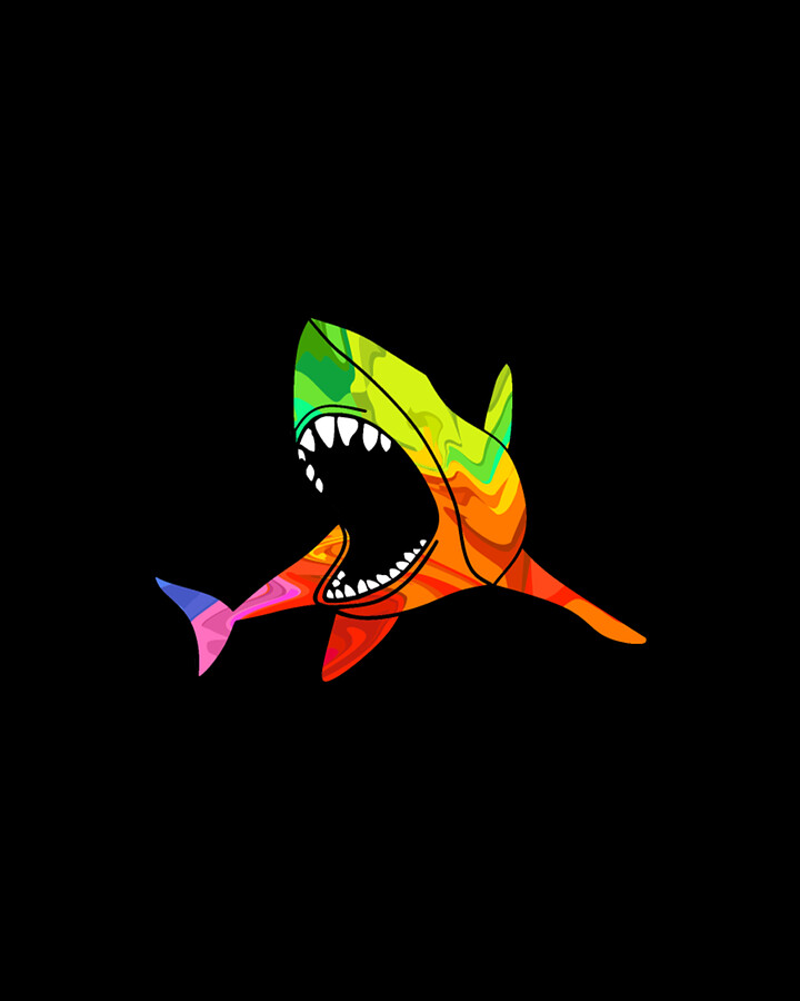 Colorful Rainbow Shark Digital Art by Tinh Tran Le Thanh | Pixels
