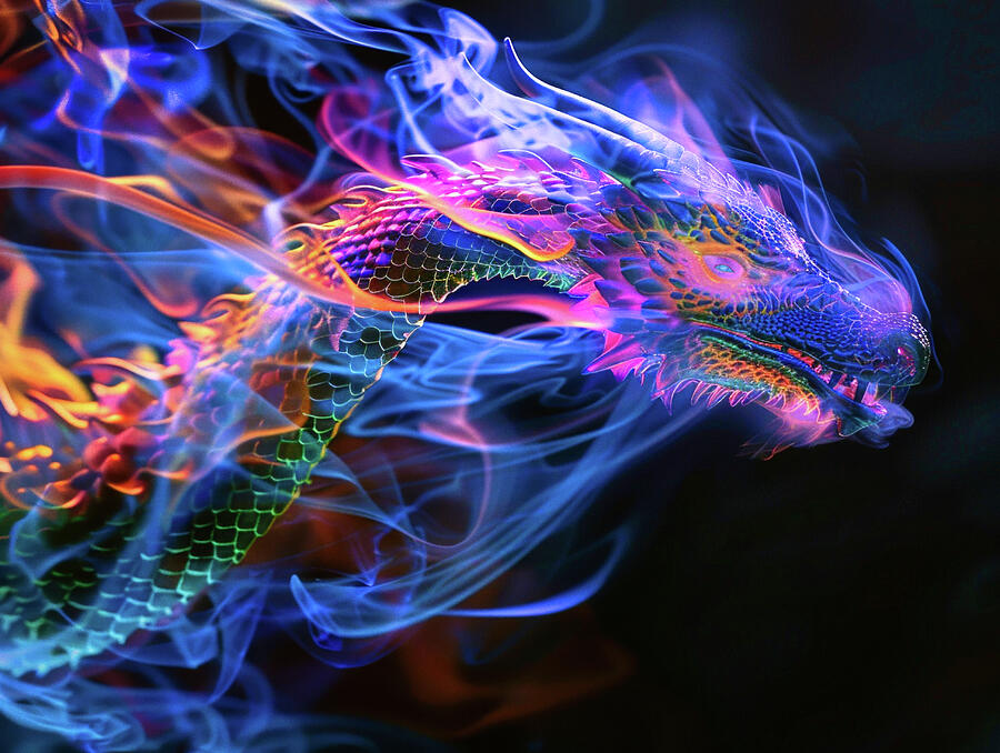 Colorful Smokey Dragon Digital Art by Garry Gay - Pixels Merch
