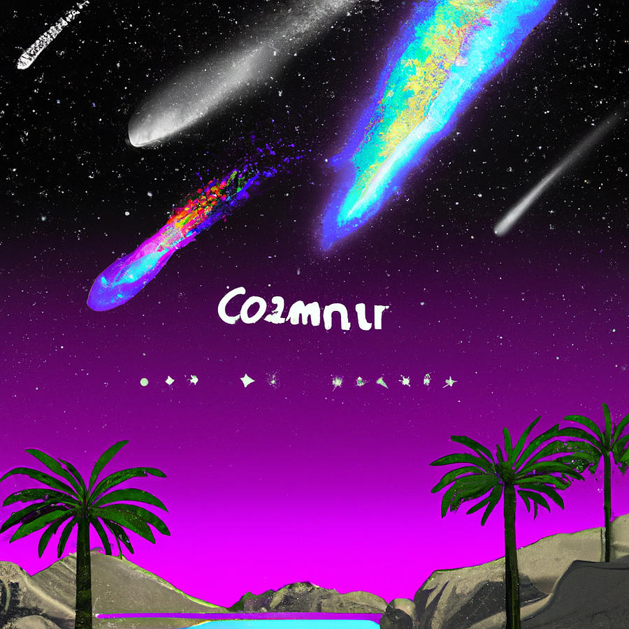 Comets Synthwave Oasis Digital Art by Localhost AI - Fine Art America