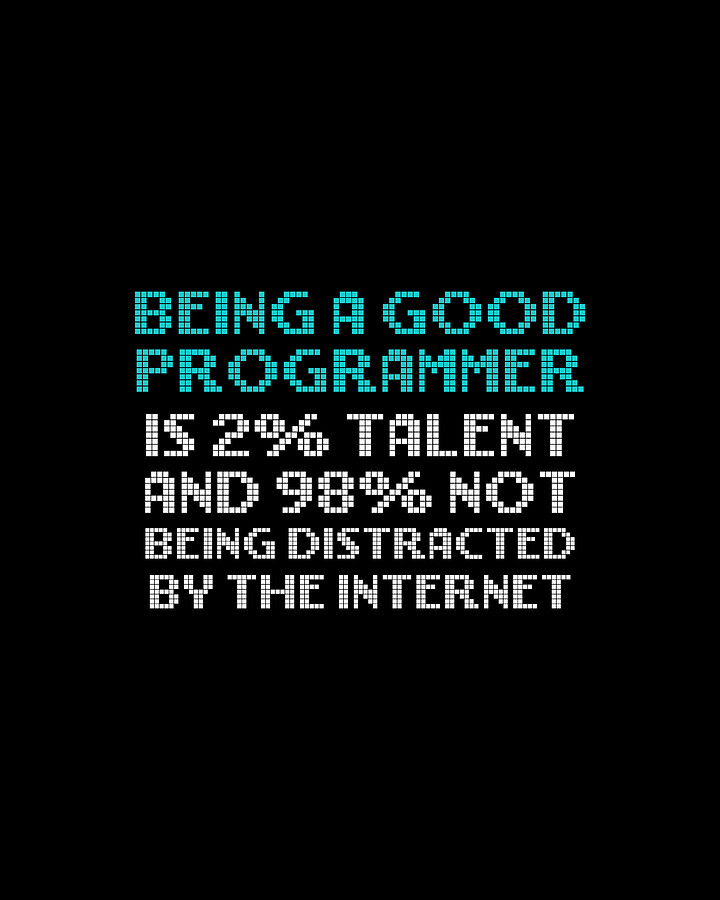 Computer Programmer 2 Talent 98 Not Distracted By Internet Programmers 25 Shirt 20 Drawing by ...