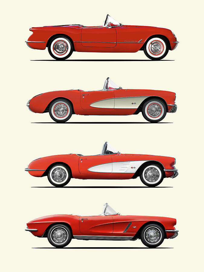 Corvette C1 Evolution Digital Art by Mark Rogan - Fine Art America