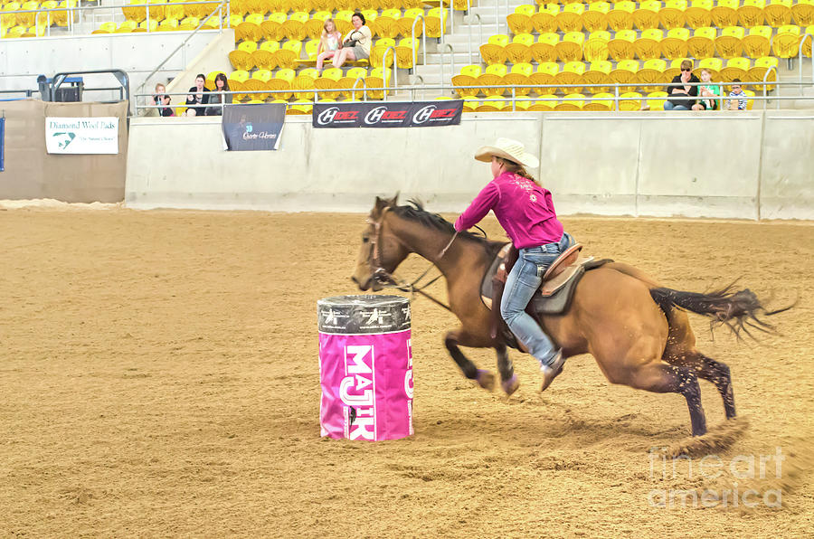 Cow girl in Barrel Race Photograph by Christopher Edmunds | Fine Art ...