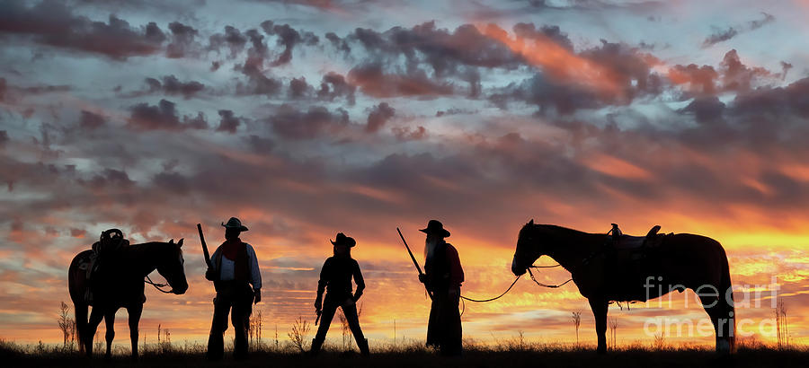 Cowboys and Cowgirl Silhouette Photograph by Linda D Lester - Fine Art ...