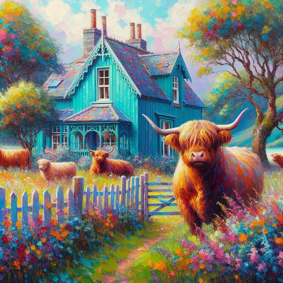 Cows In The Country Digital Art by Cherl Sheffield - Fine Art America