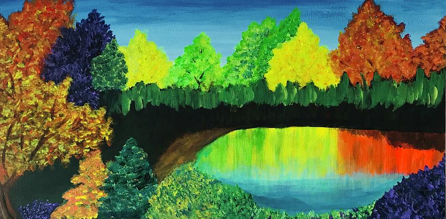 Crayon Trees Painting by Roxanne Michael - Fine Art America
