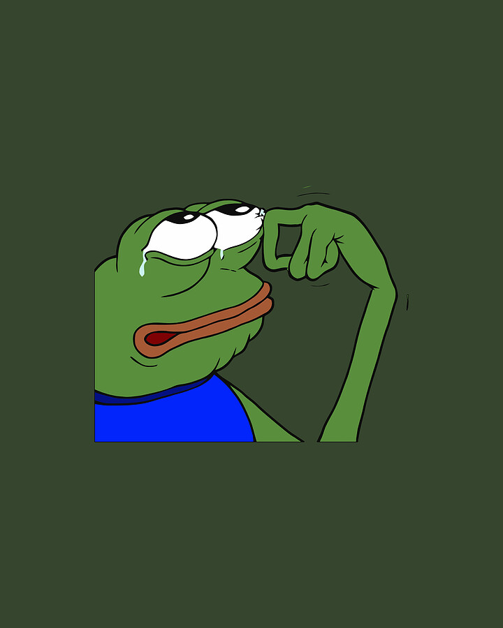 Crying Pepe The Frog Meme Trendy Graphic Unisex Cute Fashionable for Men fo Digital Art by ...