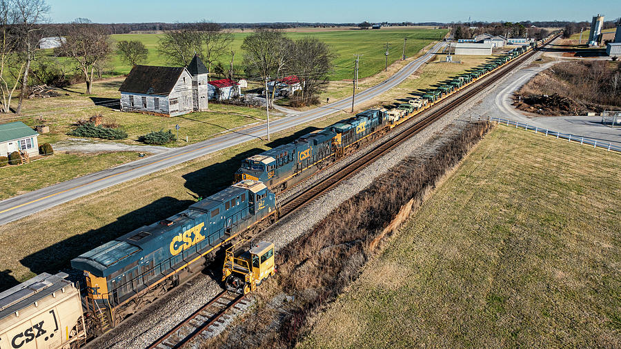 CSX 3244 leads loaded military train S279 at Trenton Ky Photograph by Jim Pearson - Fine Art America
