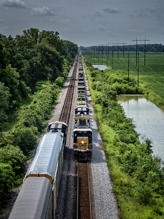 CSX loaded military train S850 meets I025 at Rankin KY Photograph by Jim Pearson - Fine Art America