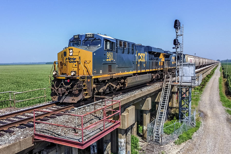 Csxt 960 Ge Es44ac-h Pyrography by Steelrails Photography - Fine Art America