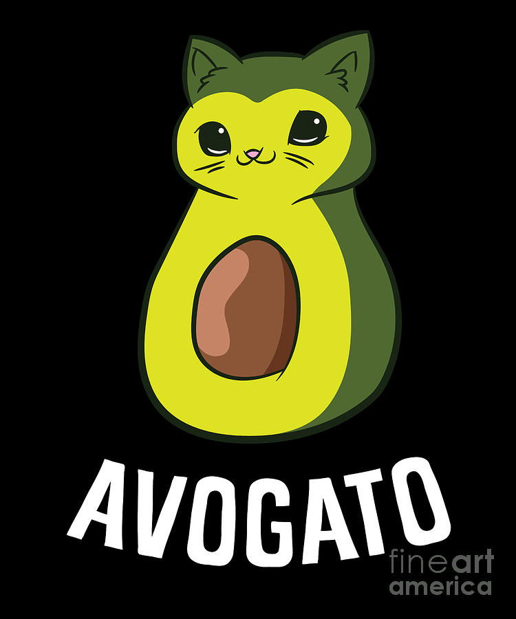 Cute Avogato Cinco De Mayo Avocado Cat Funny Avocado Digital Art By Eq