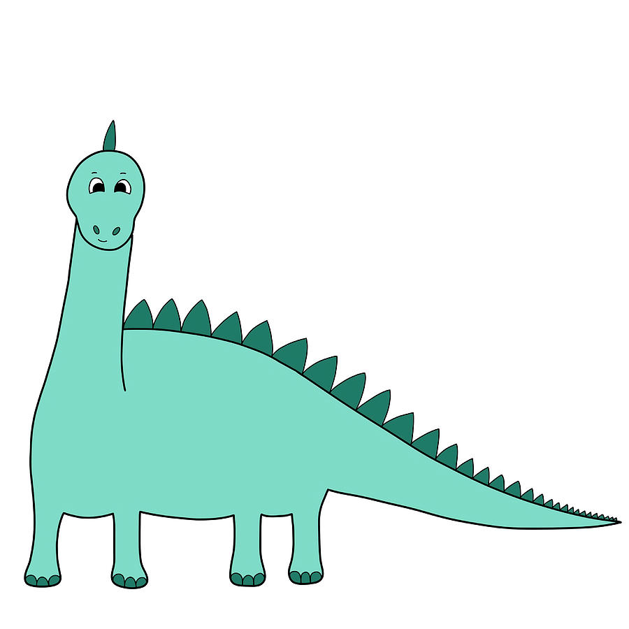 Cute Blue Happy Dinosaur Poster humor Painting by Morgan Joel | Fine ...