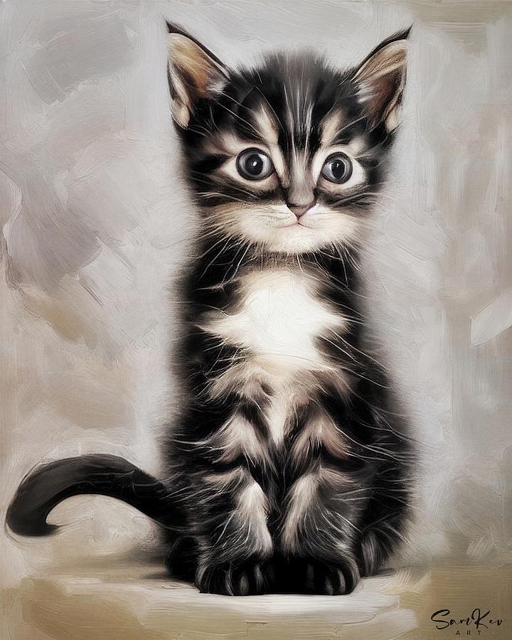 Cute cat Digital Art by Samuel HUYNH - Pixels