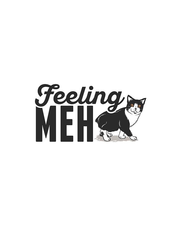 Cute Funny Feeling Meh Kitty Adorable Cat Digital Art by The Perfect ...