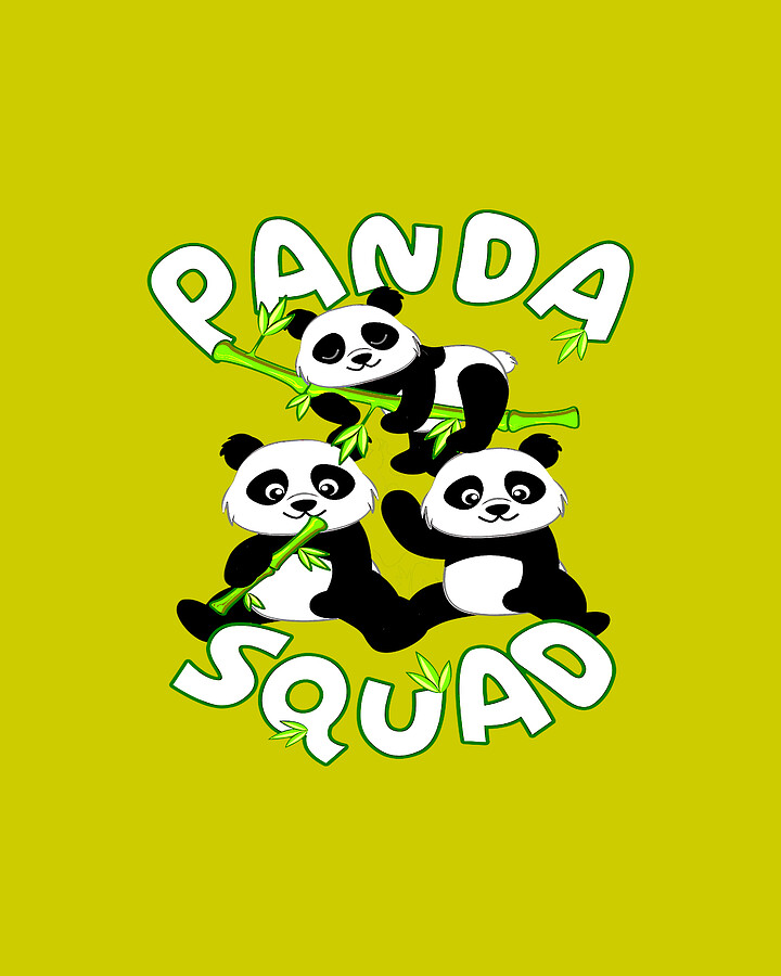 Cute Panda Family Graphic Panda Squad Digital Art by Karam Martha ...