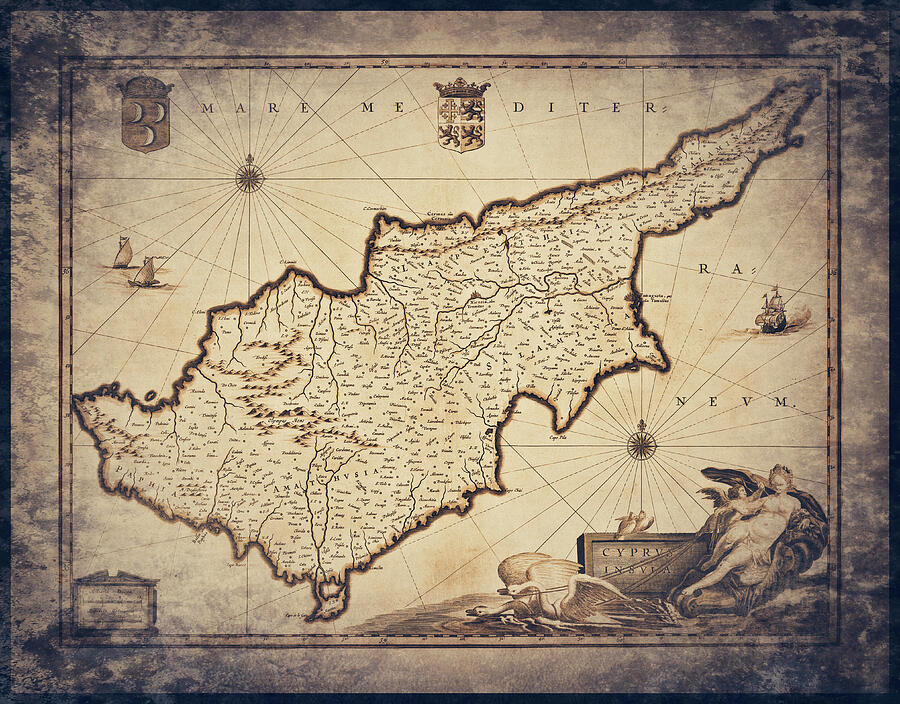 Cyprus Vintage Historical Map 1648 Sepia Photograph by Carol Japp ... Cyprus Vintage Historical Map 1648 Sepia Photograph by Carol Japp ...