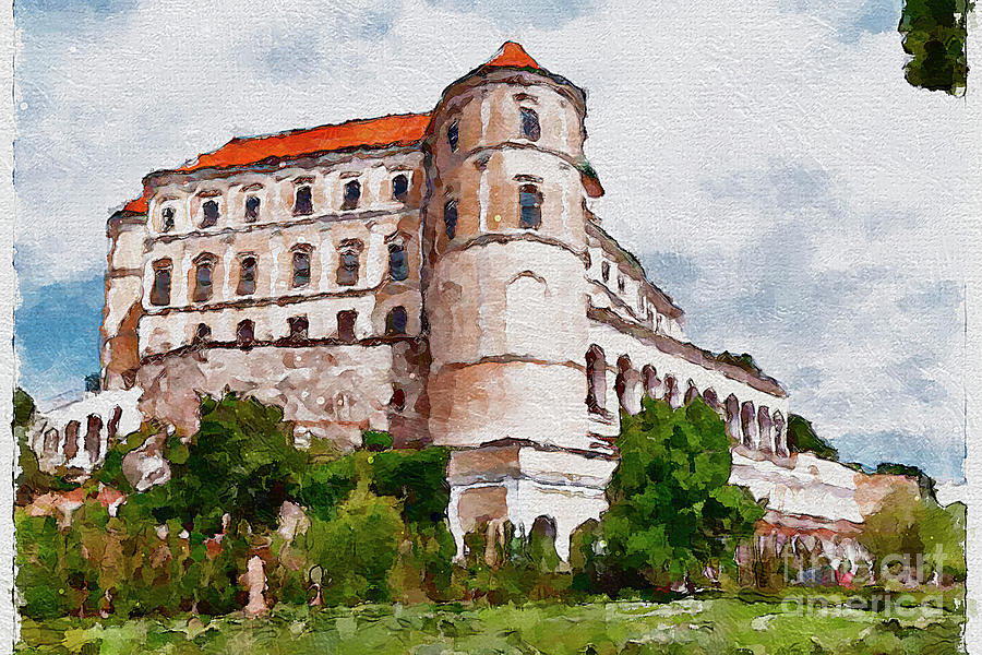 Czech Republic Castles Trees Mikulov Castle Cities Digital Art by ...