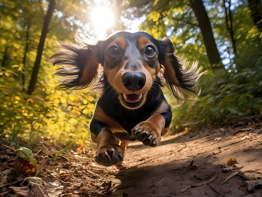 Dachshund Dash Digital Art by John Corion - Fine Art America