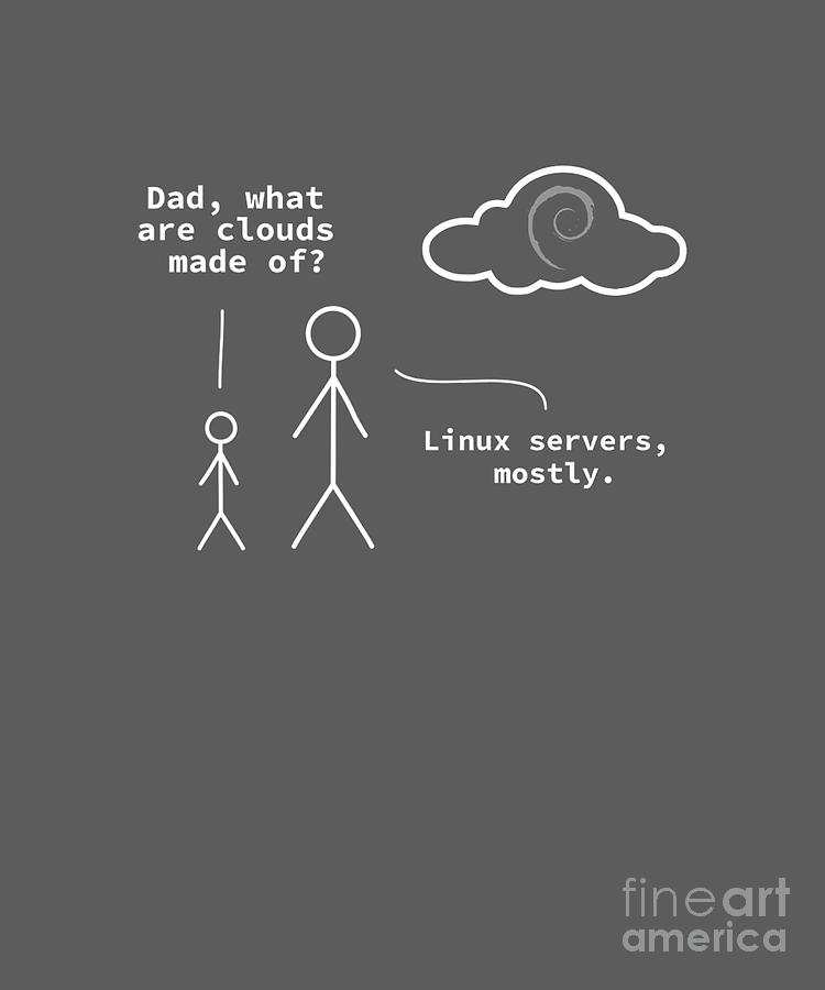 Dad What Are Clouds Made Of Debian Linux Tapestry - Textile by Stephanie Ham - Fine Art America