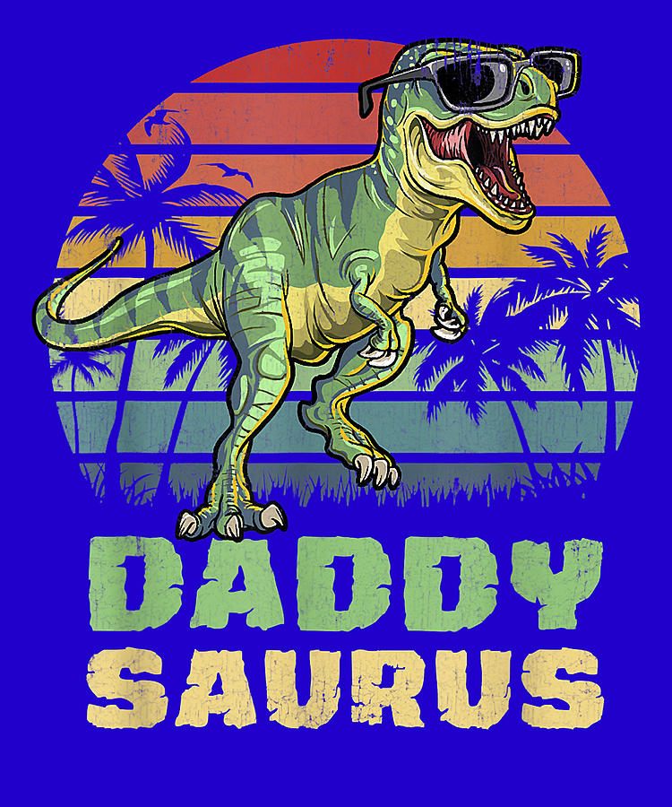 Daddysaurus T Rex Dinosaur Daddy Saurus Family Matching Digital Art by ...