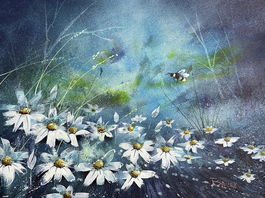 Daisy Patch Painting by David Bailey - Fine Art America