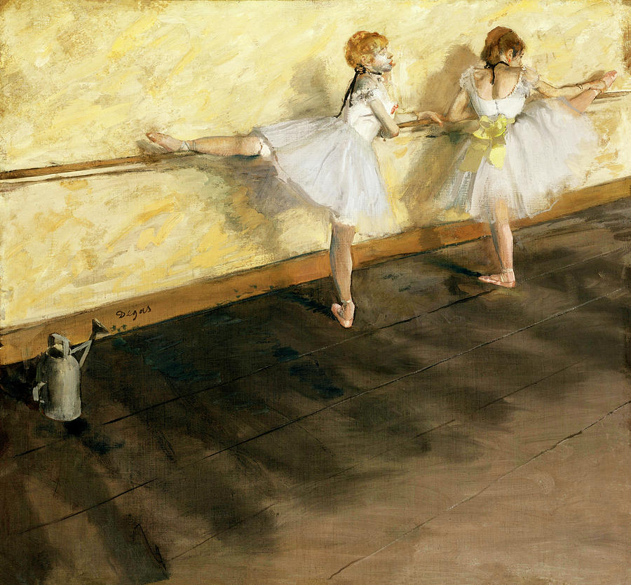 Dancers Practicing at the Barre by Edgar Degas Painting by Vintage Art ...
