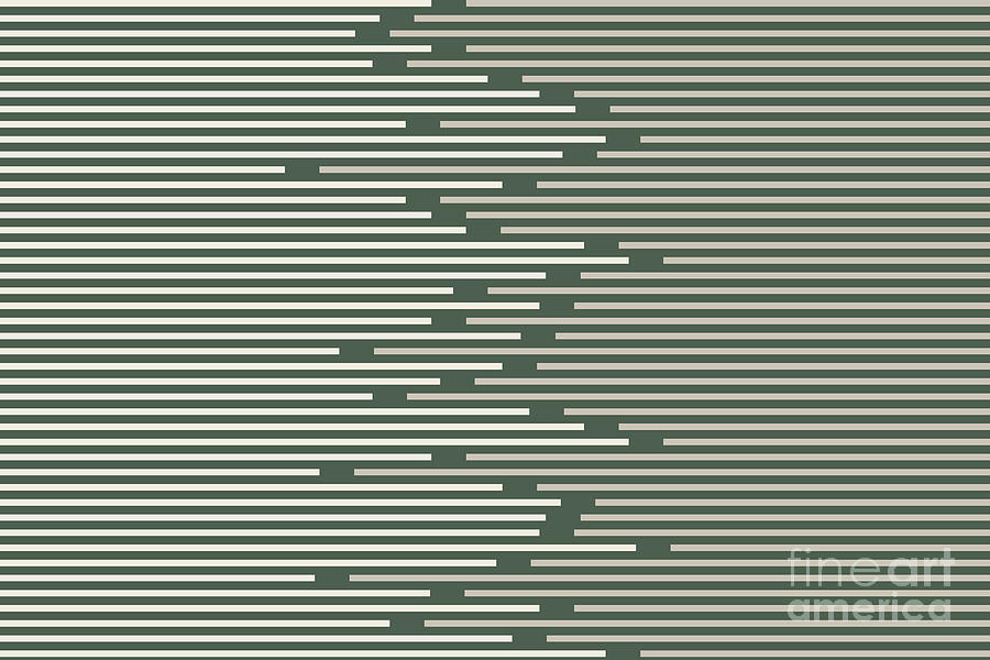 Dark Green Beige Cream Broken Horizontal Stripe Pattern Pairs 2023 COTY ...