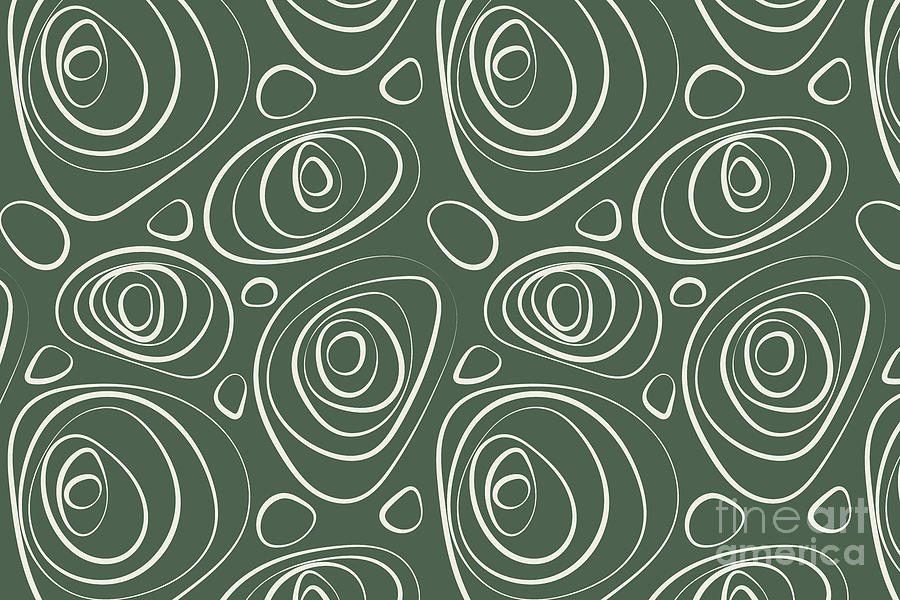 Dark Green Cream Wacky Retro Circle Pattern Pairs 2023 Color of the ...