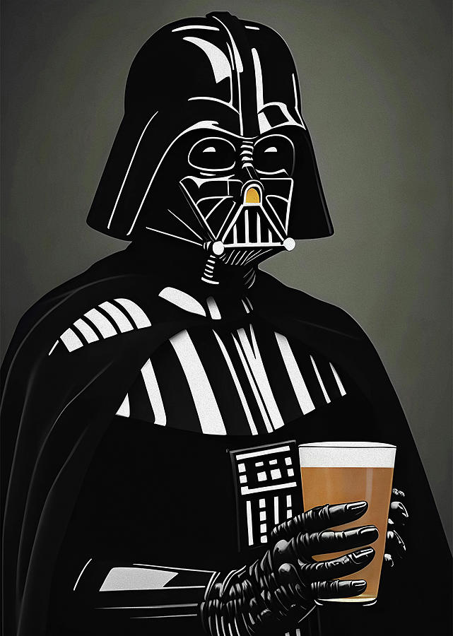 Darth Vader Drink Beer Funny Art Digital Art By Nikography Art Fine Art America