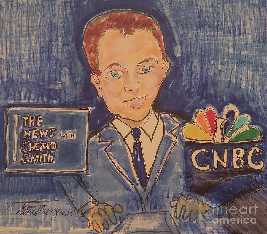 David Shepard Smith Shep Cnbc Mixed Media By Geraldine Myszenski Fine