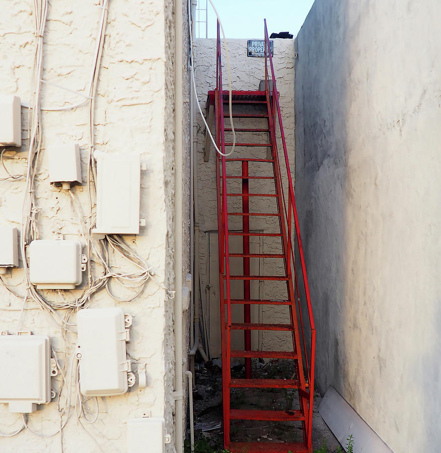 The Red Ladder Photograph by Lake Worth Beach Prints - Fine Art America