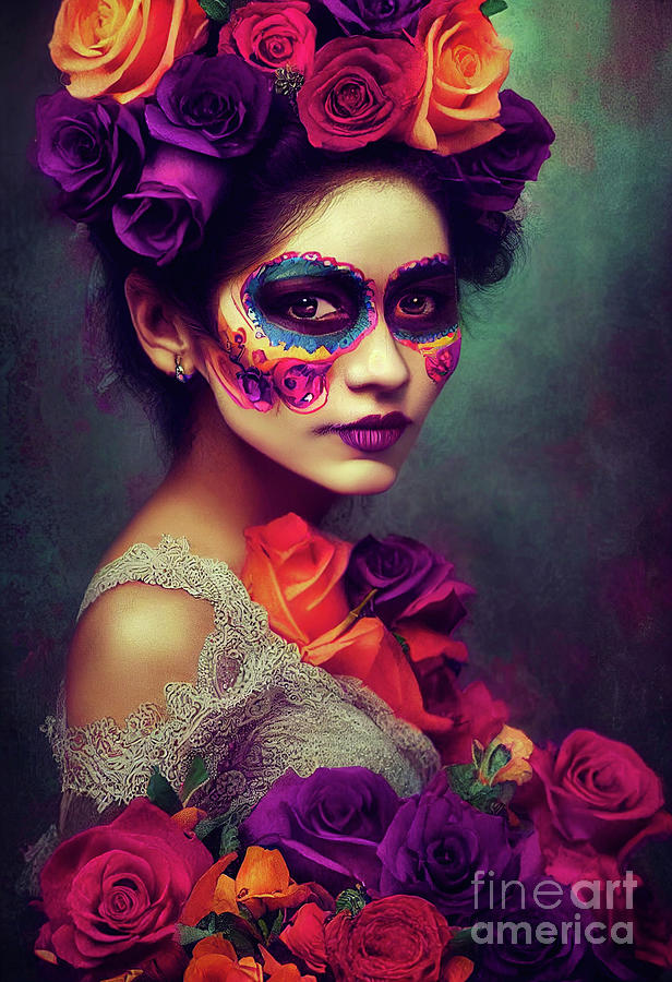 Day of the Dead Portrait Digital Art by Billy Bateman | Pixels