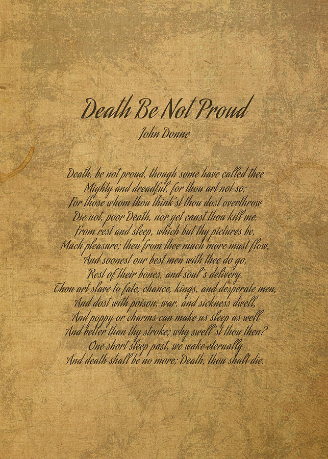 Death Be Not Proud by John Donne Classic Poem on Worn Parchment Script ...