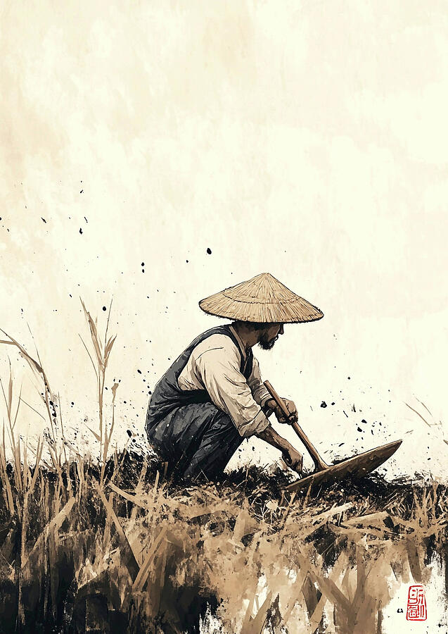 Dedicated Farmer Tilling the Land Painting by Rhys Jacobson - Fine Art ...