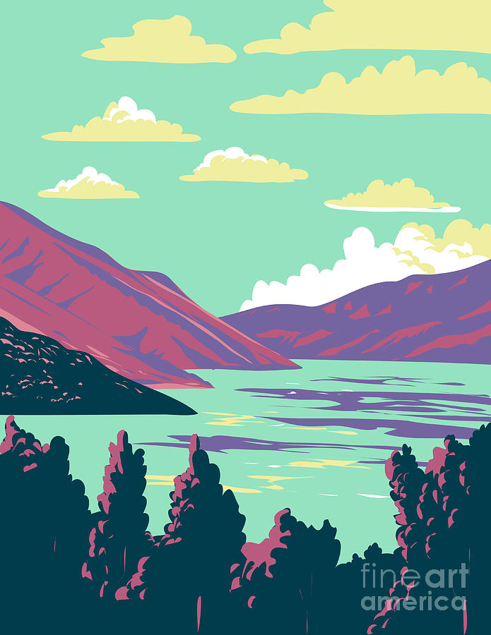 Deer Creek State Park in Wasatch County Utah USA WPA Art Poster Digital ...