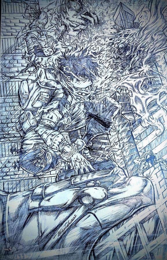 Deku Vs Muscular Drawing By Ej Raphael Pixels