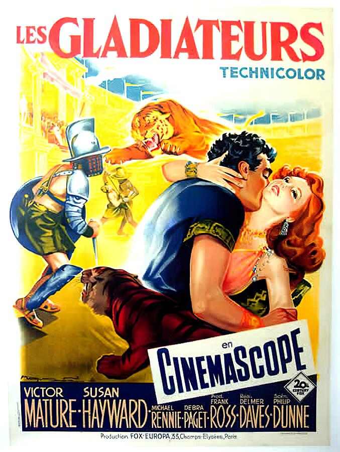 ''Demetrius and the Gladiators'', 1954 - art by Roger Soubie Mixed Media by Retro Movie Posters ...