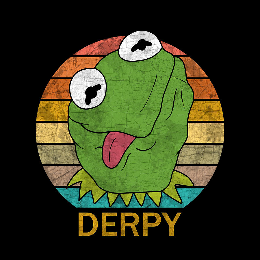 Derpy Kermit The Frog Poster cute Painting by Mary Ian - Pixels