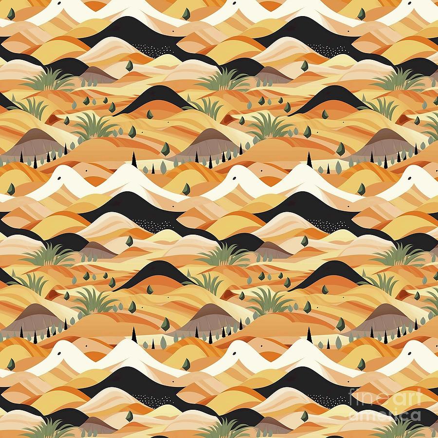 Desert Seamless Pattern Sand Sahara Dunes Arabic Western Oasis ...