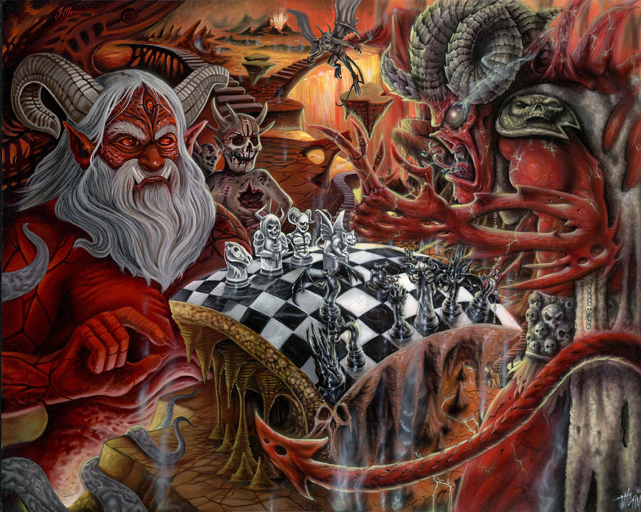 Devils Chess Painting by Timothy Randall - Fine Art America