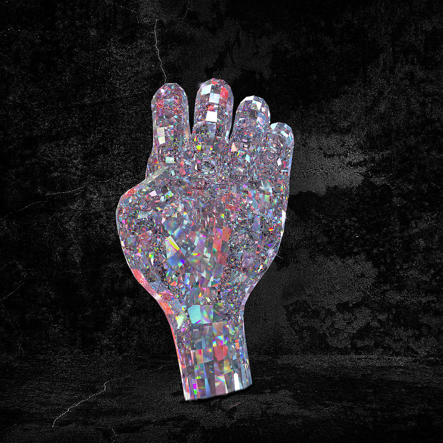 Diamond Hand Art - ASL Sign E Digital Art by Kate Pullen - Fine Art America